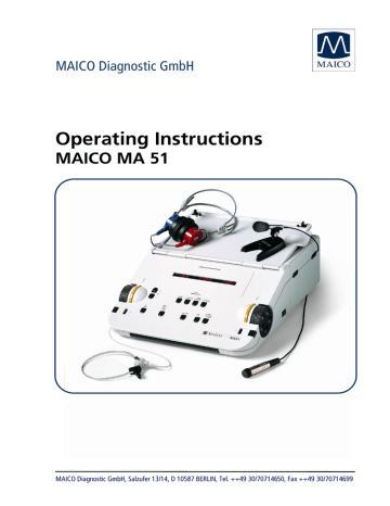 MAICO MA 51 Operating Instructions | Manualzz