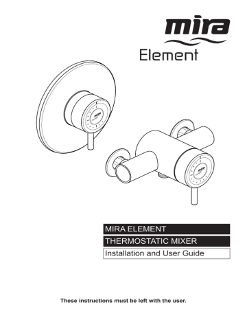 Mira Element Thermostatic Mixer Installation and User Guide | Manualzz