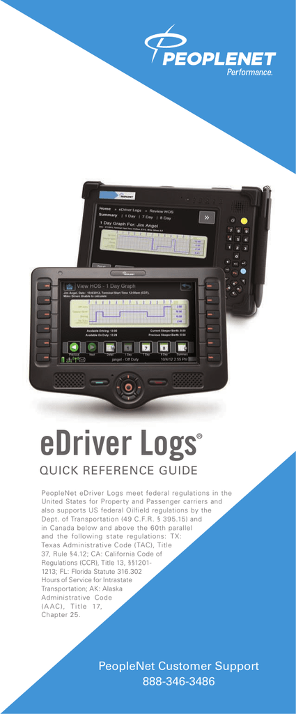 PeopleNet eDriver Logs Quick Reference Manual | Manualzz