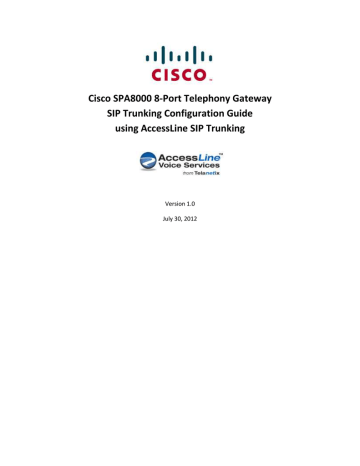 Cisco SPA8000 8-Port Telephony Gateway Configuration Guide | Manualzz