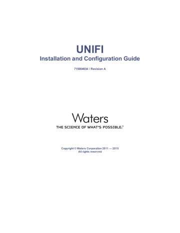 Waters UNIFI Installation and Configuration Guide | Manualzz
