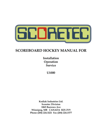 Scoretec Hockey Scoreboard U1000 Manual | Manualzz