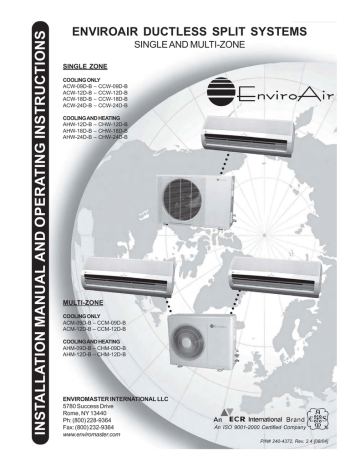 EMI EnviroAir Multi-Zone EMCW/EMHW Installation Manual And Operating Instructions | Manualzz