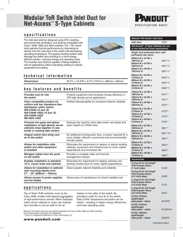 Panduit CDE1 Air Inlet Duct Specification Sheets | Manualzz
