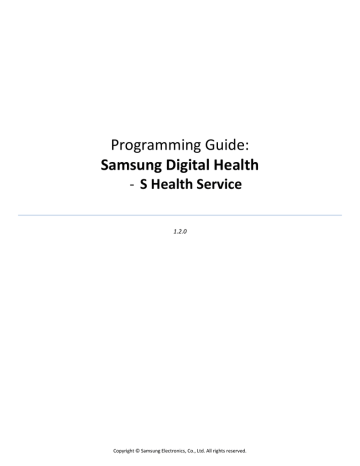 Samsung S Health Service Programming Guide - SDK | Manualzz