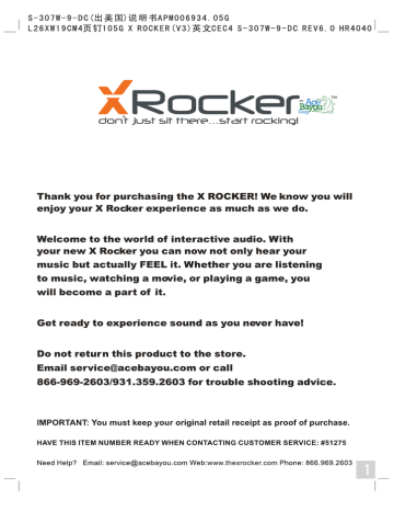 X Rocker User Manual - Gaming Chair | Manualzz