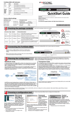 Fortinet FortiGate-200A - Quick start Guide, User manual | manualzz.com