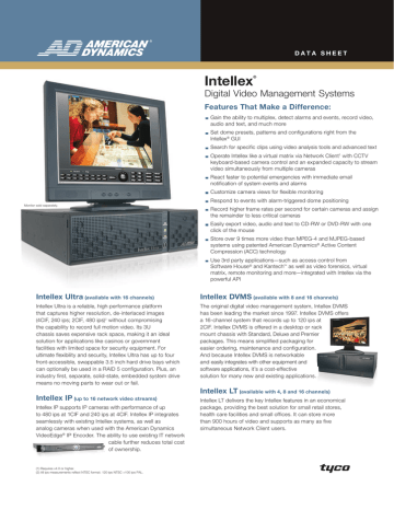 American Dynamics Intellex Intellex IP Datasheet | Manualzz
