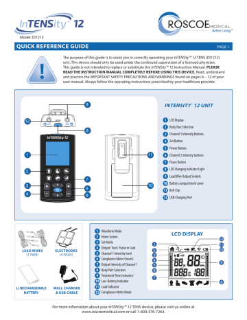 InTENSity 12 DI1212 Quick Reference Guide | Manualzz