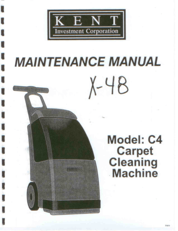 Kent C4 Carpet Cleaning Machine Maintenance Manual | Manualzz