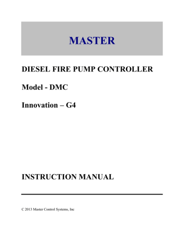 MASTER Diesel Fire Pump Controller G4 DMC Instruction Manual | Manualzz