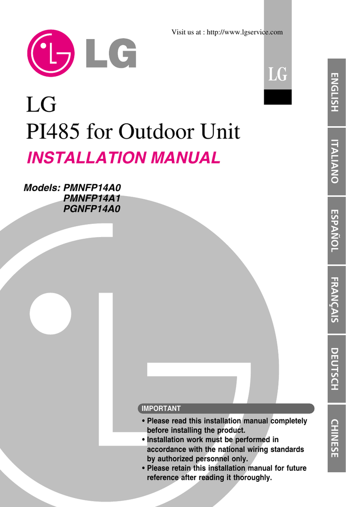LG PMNFP14A1.ENCXLEU Owner's manual | Manualzz