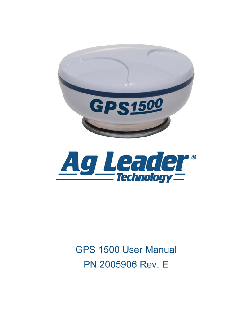 Ag Leader GPS 1500 User manual | Manualzz