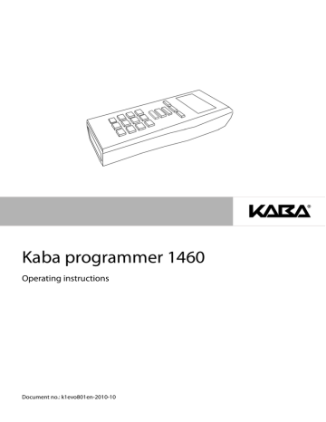 Kaba Programmer evolo 1460 Operating instructions | Manualzz