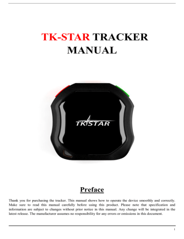 GPS Tracker TK-STAR Tracker User Manual | Manualzz