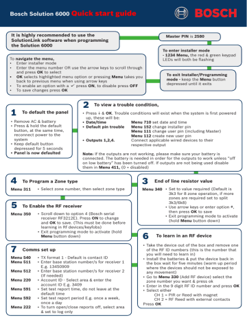 Bosch Solution 6000 Quick Start Guide | Manualzz