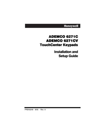ADEMCO 6271C, ADEMCO 6271CV Installation and Setup Guide | Manualzz