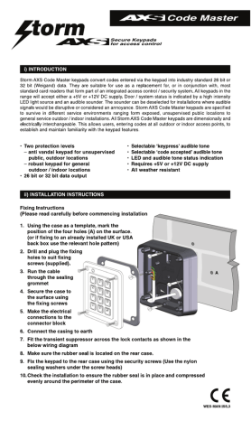 Secure Keypads Code Master Installation Instructions | Manualzz