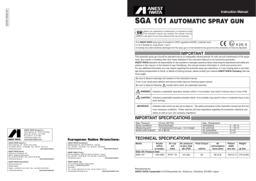 Automatic Spray Gun SGA 101 Instruction Manual | Manualzz