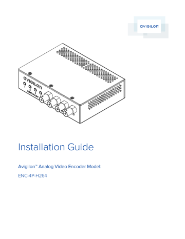 Avigilon Analog Video Encoder ENC-4P-H264 Installation Guide | Manualzz