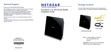 Netgear R6200 Installation guide | Manualzz