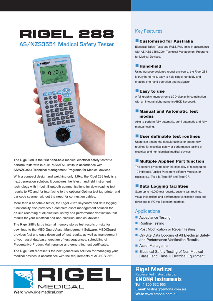 rIGEL 288 AUS SPECIFICATIONS Manualzz
