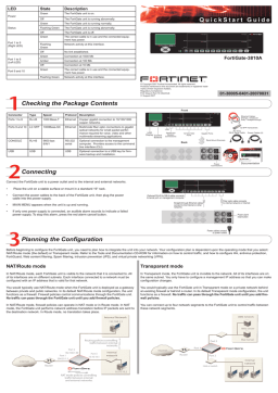 Fortinet FortiGate FortiGate-3810A - Quick start Guide, Installation manual