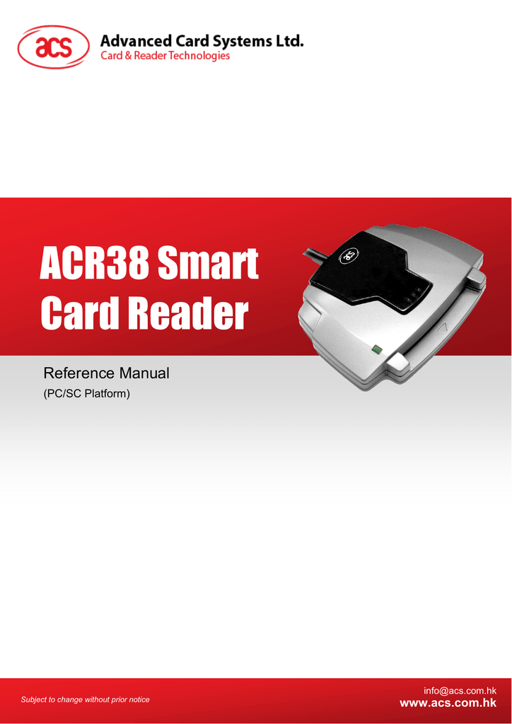 ACS ACR38 Smart Reference Manual | Manualzz