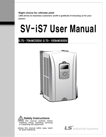 LS SV-iS7 Variable Frequency Drive User Manual | Manualzz