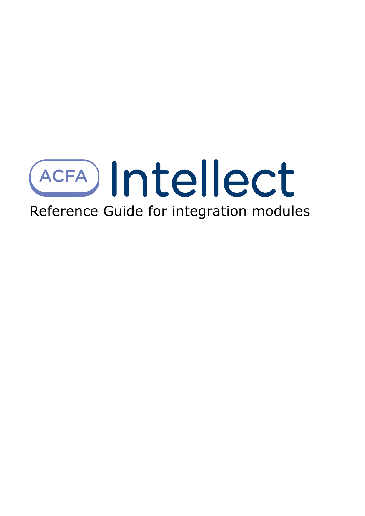 Reference Guide for integration modules | Manualzz