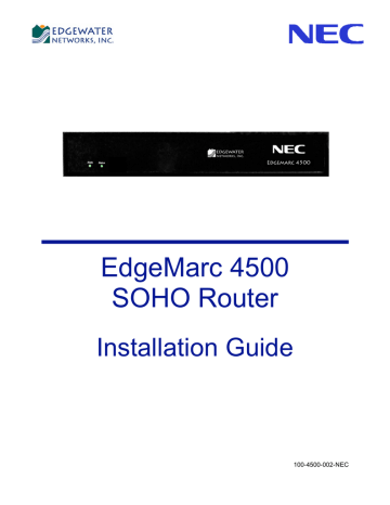 EdgeMarc 4500 SOHO Router Installation Guide | Manualzz