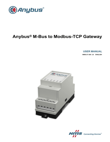 Anybus M-Bus to Modbus-TCP Gateway HMSI-27-300 User Manual | Manualzz