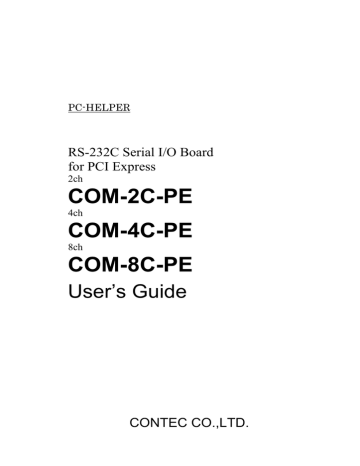 Contec COM-2C-PE Owner Manual | Manualzz
