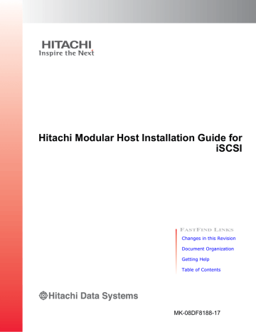 Hitachi Modular Storage Installation Guide for iSCSI | Manualzz