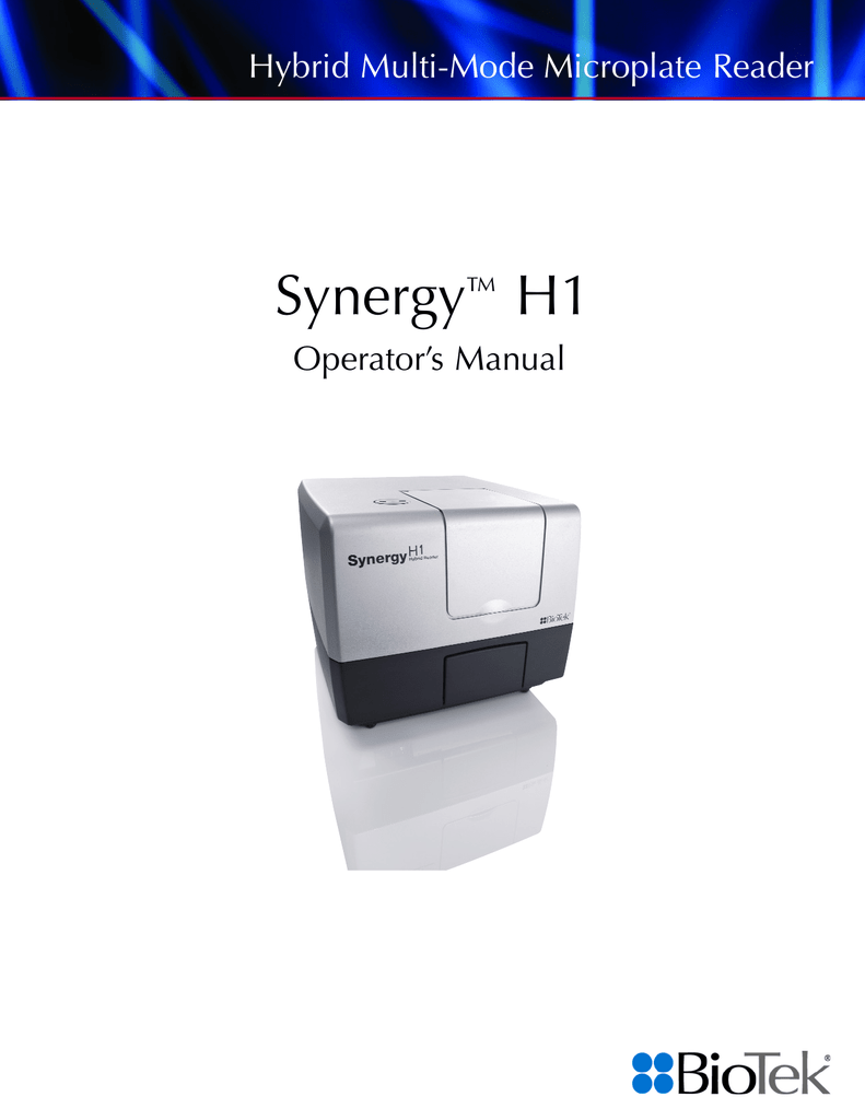 Synergy™ H1 | Manualzz