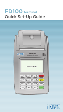 First Data FD100 Quick Setup Manual | Manualzz