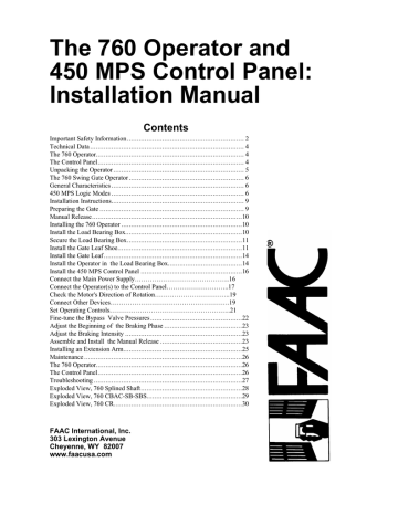 FAAC 760 Installation manual | Manualzz