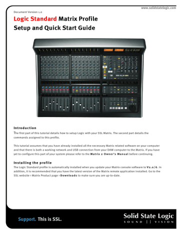 Solid State Logic Matrix Mixer Setup and Quick Start Guide | Manualzz