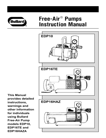 Bullard EDP10 Instruction manual | Manualzz