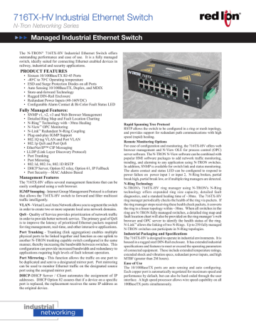 N-Tron 716TX Managed Ethernet Data Sheet | Manualzz