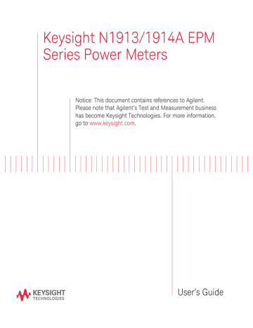 Keysight N1913A, N1914A Power Meter User’s Guide | Manualzz