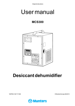 Munters MCS300 - Owner's manual | manualzz.com