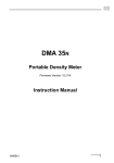 Portable Density Meter DMA 35 Instruction Manual | Manualzz