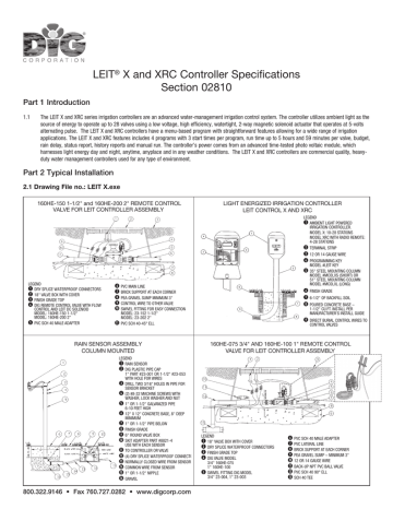 DIG LEIT X and XRC Controller Specifications | Manualzz