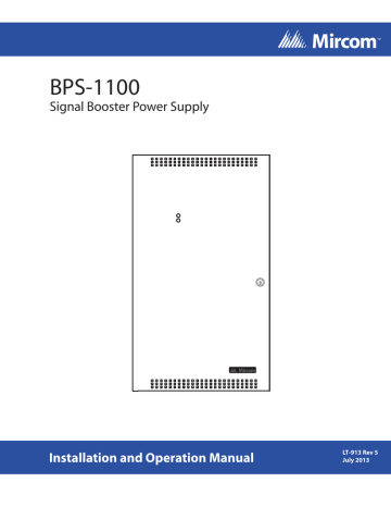 Mircom LT-913 BPS-1100 Operation Manual | Manualzz