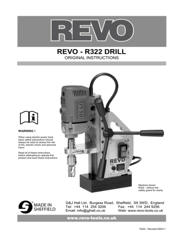 REVO R322 Magnetic Drill User Manual | Manualzz