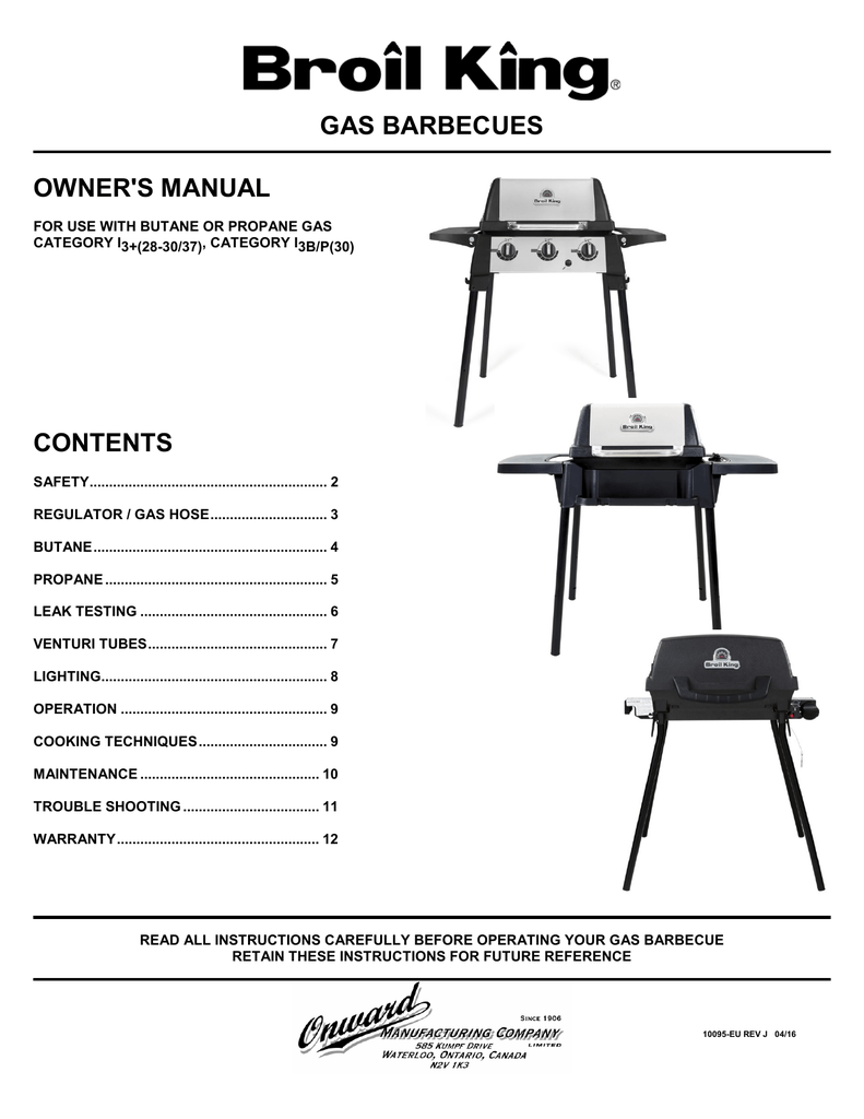 Broil King 9002-13 Owner's Manual | Manualzz