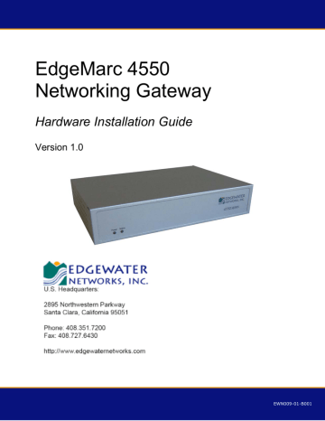 Edgewater Networks EdgeMarc 4550 Hardware Installation Manual | Manualzz