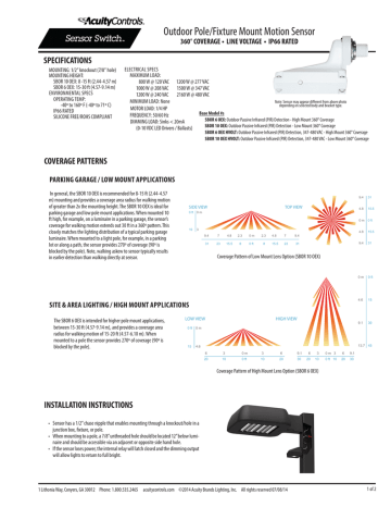 SensorSwitch SBOR Series Installation Instructions | Manualzz