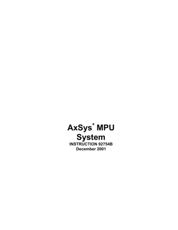 Stevens AxSys MPU User Manual | Manualzz